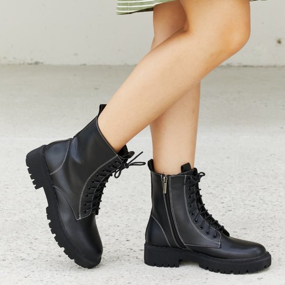 Weeboo | Shoes | Weeboo Set The Mood Lug Sole Combat Booties | Poshmark